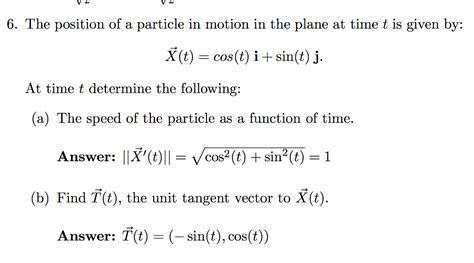 Solved The Position Of A Particle In Motion In The Plane Chegg