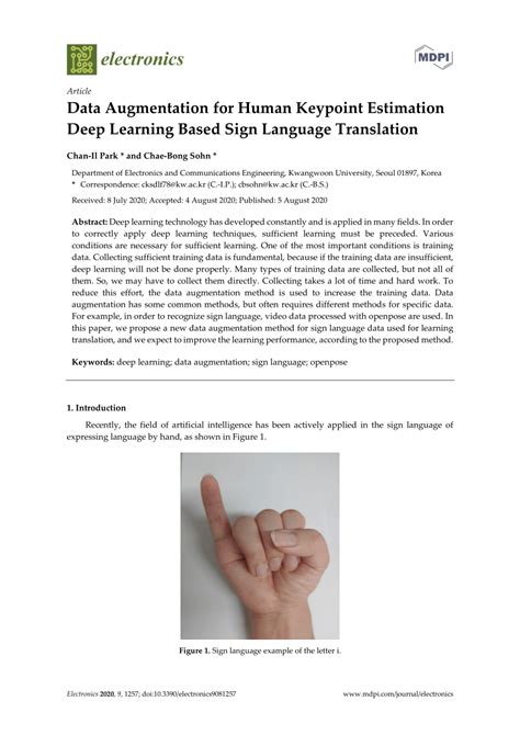 Pdf Data Augmentation For Human Keypoint Estimation Deep Learning Based Sign Language Translation