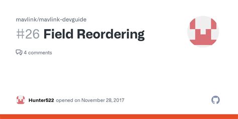 Field Reordering · Issue 26 · Mavlinkmavlink Devguide · Github