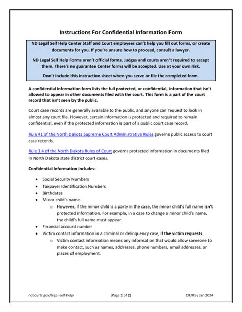 North Dakota Confidential Information Form Fill Out Sign Online And