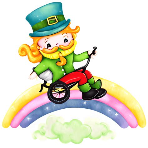 Leprechaun On Rainbow Amy Brown Style · Creative Fabrica