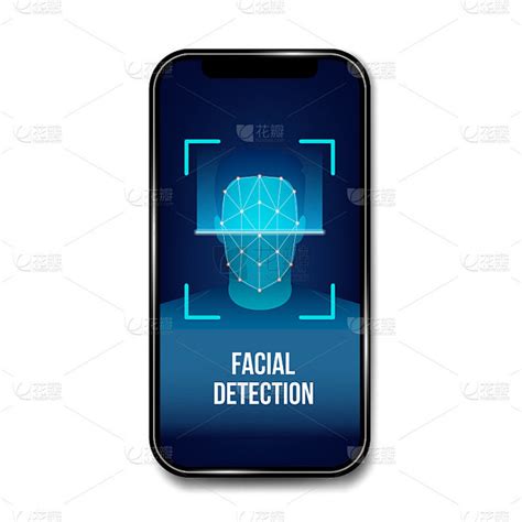 创意矢量图生物识别人脸识别扫描，背景识别扫描系统。艺术设计高技术检测模板。抽象概念图形元素