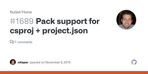 Pack Support For Csproj Projectjson · Issue 1689 · Nugethome · Github