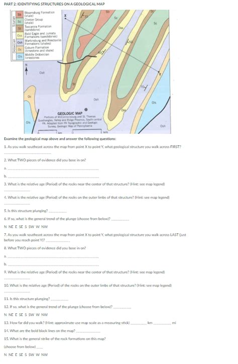 Solved Part 2 Identifying Structures On A Geological Map