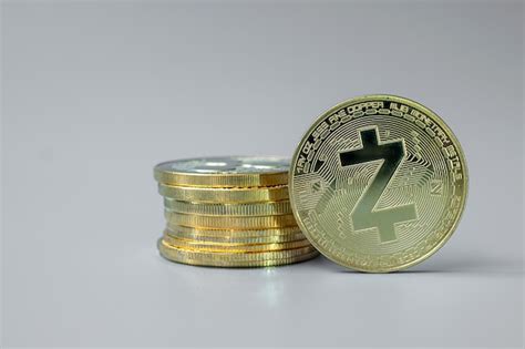 Premium Photo Golden Zcash Zec Cryptocurrency Coins Stack