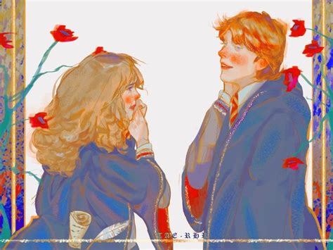 Рон и Гермиона Ромиона Гарри поттер Гермиона Хогвартс