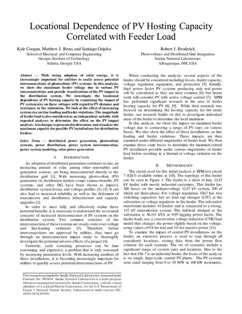 Pdf Locational Dependence Of Pv Hosting Capacity Correlated With Feeder Load