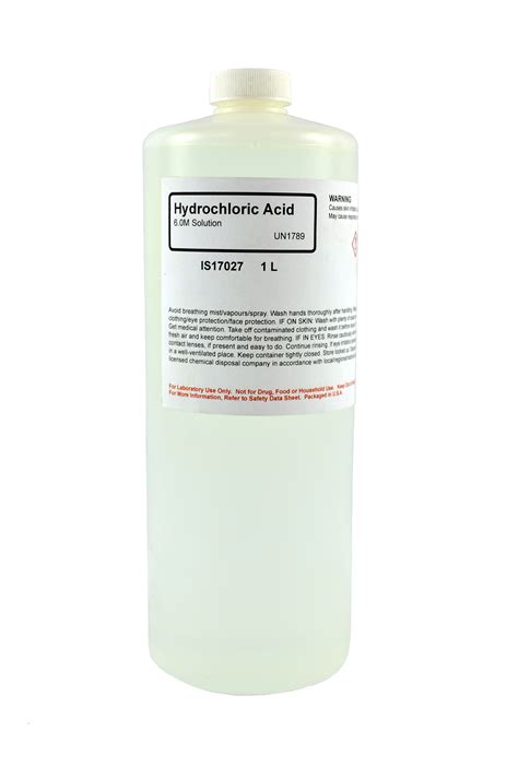 Hydrochloric Acid Solution 6 0m 1 Liter Nebraska Scientific