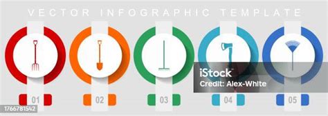 원예 도구 평면 디자인 아이콘 세트 포크 삽 도끼 및 갈퀴와 같은 기타 아이콘 벡터 인포 그래픽 템플릿 웹 버튼 모음 0명에 대한 스톡 벡터 아트 및 기타 이미지 Istock
