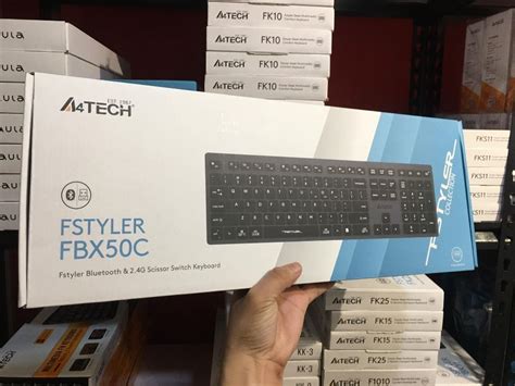 a4tech fstyler fbx50c bluetooth and 2 4g scissor switch keyboard black