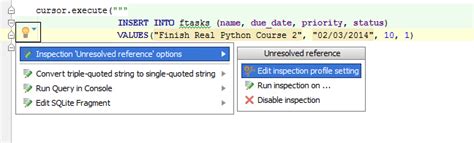 Python What Does Inspection Unresolved Reference Actually Mean