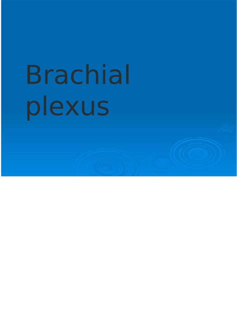 Pdf Brachial Plexus Lecture Dokumen Tips