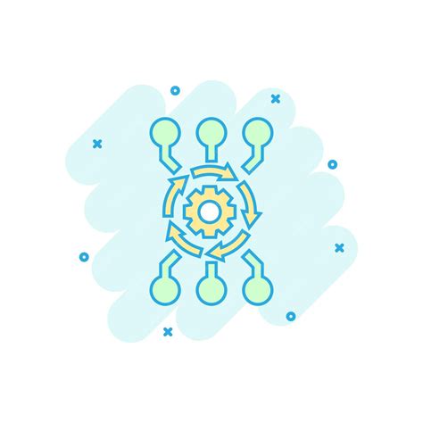 Icono De Software Api De Algoritmo De Dibujos Animados Vectoriales En Estilo Cómico Equipo Con