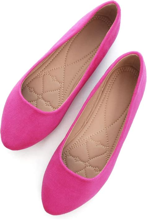 Sailing Lu Pointy Toe Hot Pink Flats Shoes Women Solid