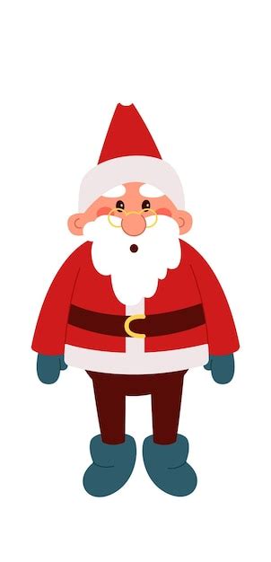 Premium Vector Shocked Funny Santa Claus Flat Icon Winter Holiday