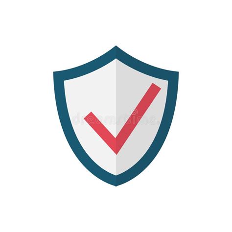 Shield Flat Style With Check Mark Icon Security Shield Vector
