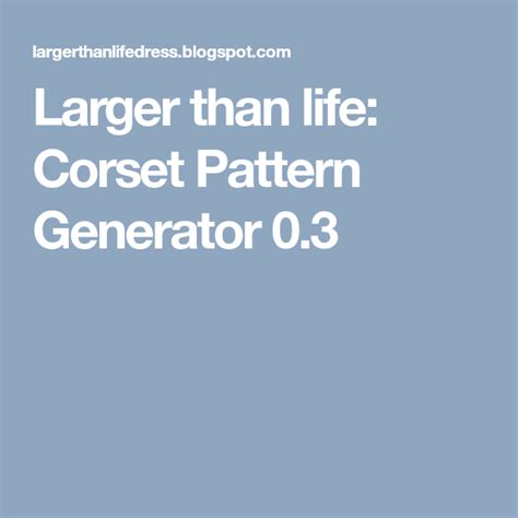 Corset Pattern Generator 03