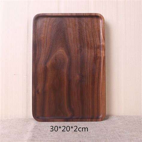 Новое поступление черный орех тарелка прямоугольная деревянная сервировочная тарелка для пиццы