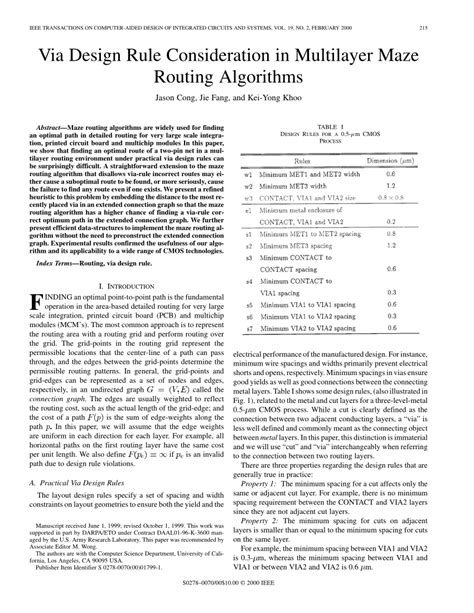 Pdf Via Design Rule Consideration In Multilayer Maze Routing Algorithms