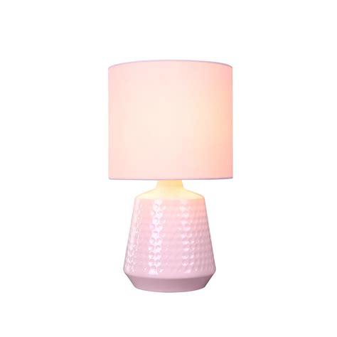 Momentous Living Osso Classic Touch Metal Table Lamp Light Fabric Shade Pink Table Lamp Table