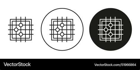 Go Game Linear Art Icon Set Mark For Web Vector Image