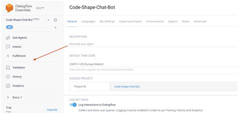 dialogflow integrations tap missing stack overflow