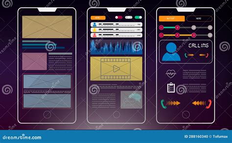 Mobile Interface Layout And Icon Stock Illustration Illustration Of Menu Widget 288160340
