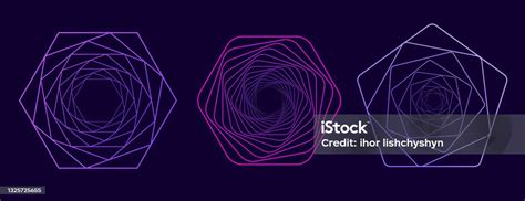 트위스트 컬러 나선형 세트 와이어 프레임 워프 모양 벡터 기술 터널 나선형에 대한 스톡 벡터 아트 및 기타 이미지 나선형 차원 분열도형 육각형 Istock