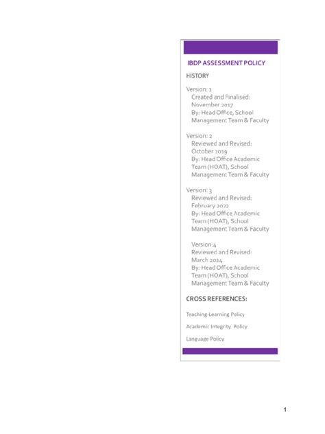 Ibdp Assessment Policy Wip Pdf Educational Assessment Learning