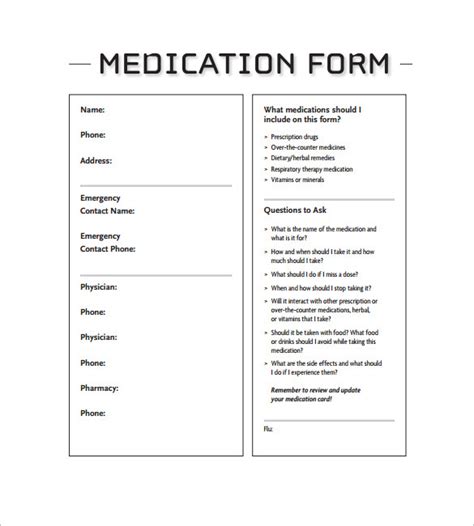 Drug Card Template Word