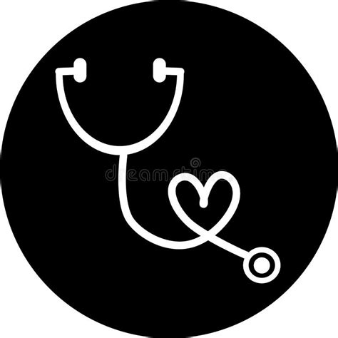 Stethoscope In Black Circle Icon Trendy Flat Style Stethoscope Icon