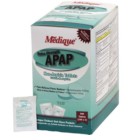 Medique Extra Strength APAP Acetaminophen Doses