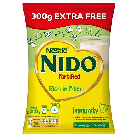 Nestle Nido Fortified Milk Powder Rich In Fiber Pouch 1800 G 300 G