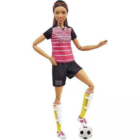 Mattel Barbie Made To Move Black Hair Soccer Player Dvf68 Fcx82