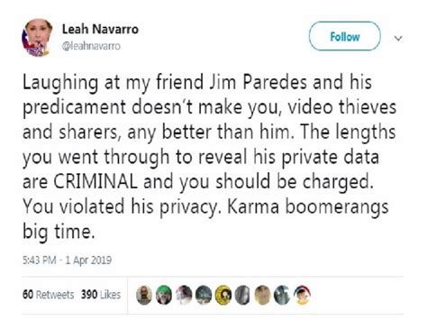Leah Navarro Ipinagtanggol Si Jim Paredes Ukol Sa Kumalat Na Sex Video