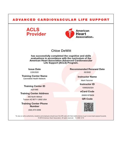 Acls Certificate Pdf