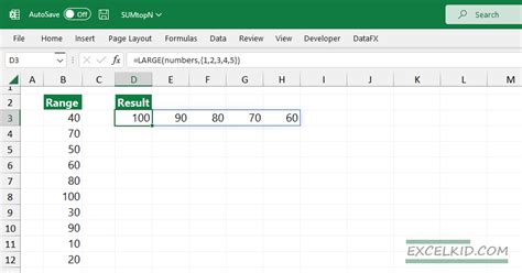 Sum Top N Values In A Range Excel Formula