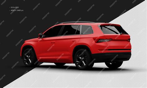 Premium Psd Realistic Isolated Matte Red Modern Crossover Suv Car