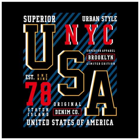 T 셔츠 벡터 일러스트 레이 션에 대 한 미국 뉴욕시 타이포그래피 디자인 프리미엄 벡터