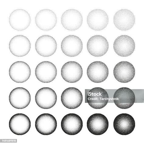 둥근 모양의 점선 오브젝트 유연한 요소 페이딩 그라데이션 도트 플로팅 도트워크 드로잉 도트를 사용하여 차도 픽셀 분해 하프톤 효과 백색 잡음 거친 질감 벡터 일러스트레이션