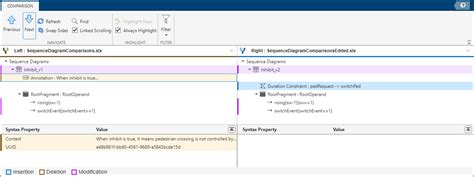 Compare Sequence Diagram Differences Using System Composer Comparison