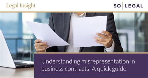 Understanding Misrepresentation In Business Contracts A Quick Guide So Legal