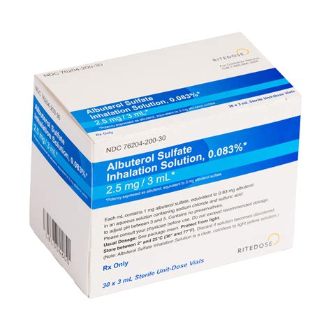 Albuterol Sulfate Inhalation Solution 0083 The Ritedose Corporation