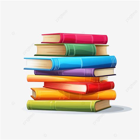 Illustration Of Colorful Books Stacked Together Books Journal Diary