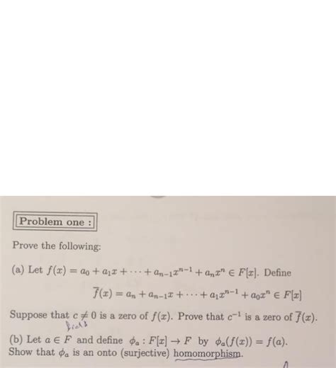Solved Problem One Prove The Following A Let F X A0 Chegg Com