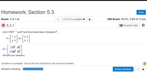 Solved Let A PDP 1 And P And D As Shown Below Compute Chegg Com
