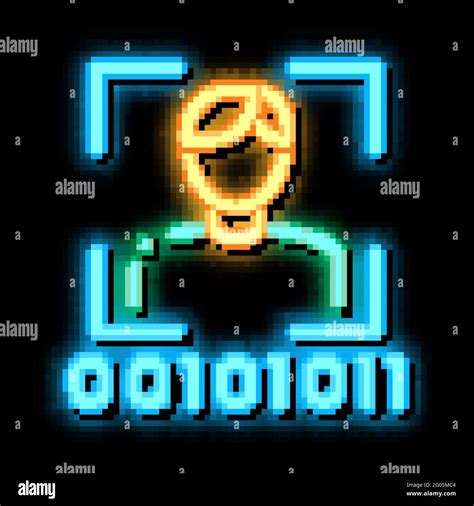 Human Binary Code Neon Glow Icon Illustration Stock Vector Image Art Alamy