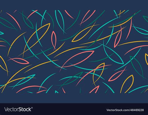 Seamless Pattern With Colorful Chaotic Lines Vector Image