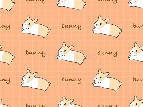 Rabbit Seamless Pattern On Orange Background Stock Illustration Illustration Of Design