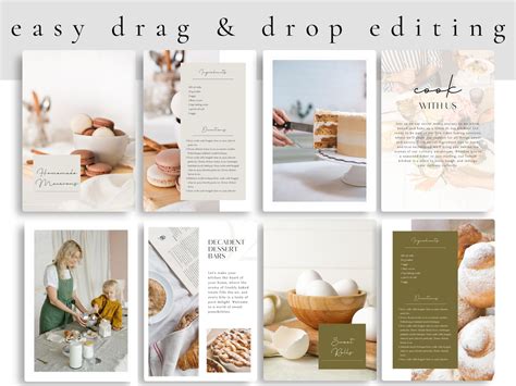 Editable Cookbook Template Colorful Cookbook PDF Template Food Blog Family Recipes Ebook